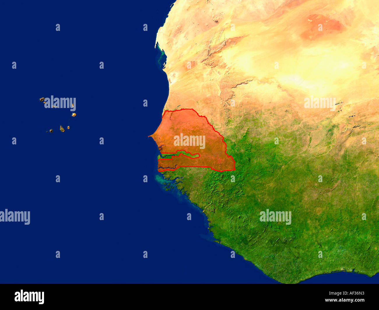 Satellite image of senegal hi-res stock photography and images - Alamy