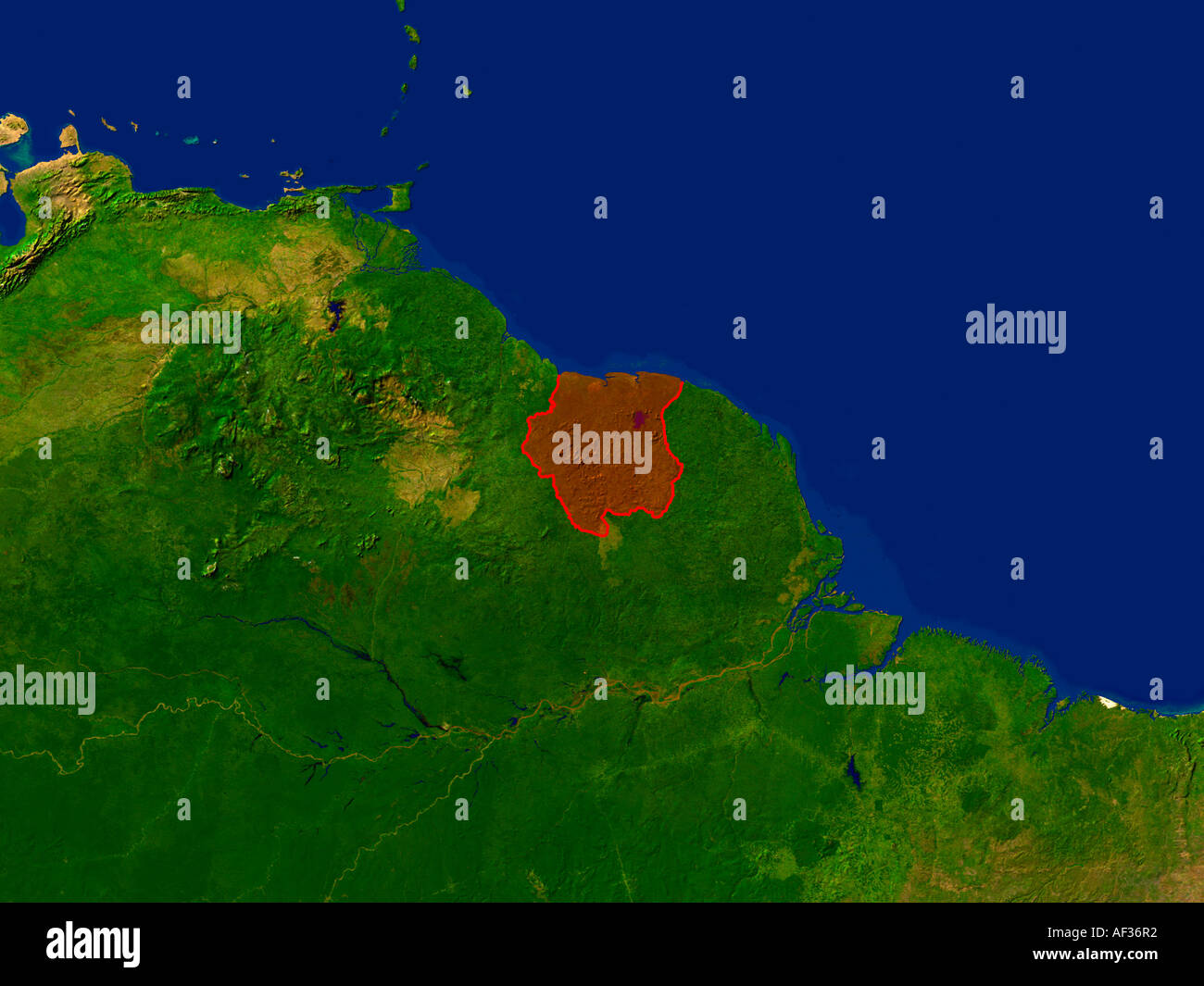 Physical Map Of Suriname