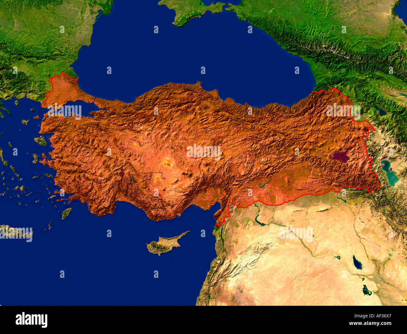 Turkey satellite image hi-res stock photography and images - Alamy