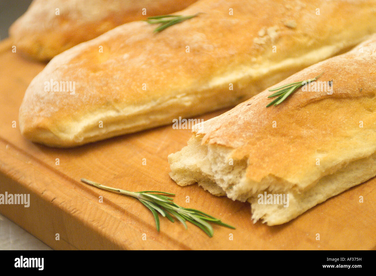 Fresh Homemade Ciabatta with Rosemary Stock Photo - Alamy