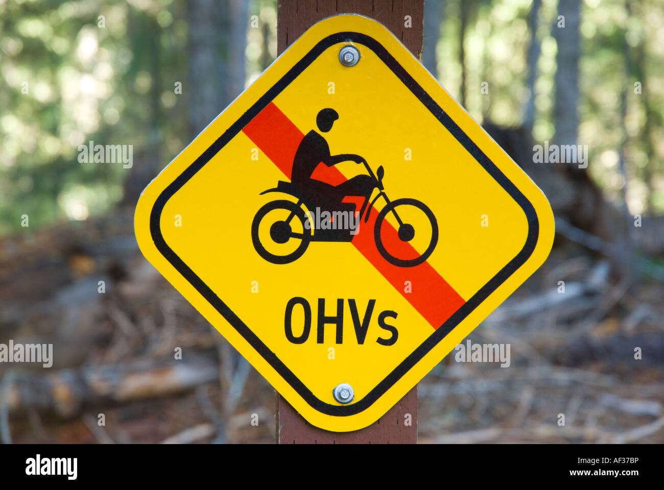 No off road vehicles sign Rogue River National Forest Oregon Stock ...