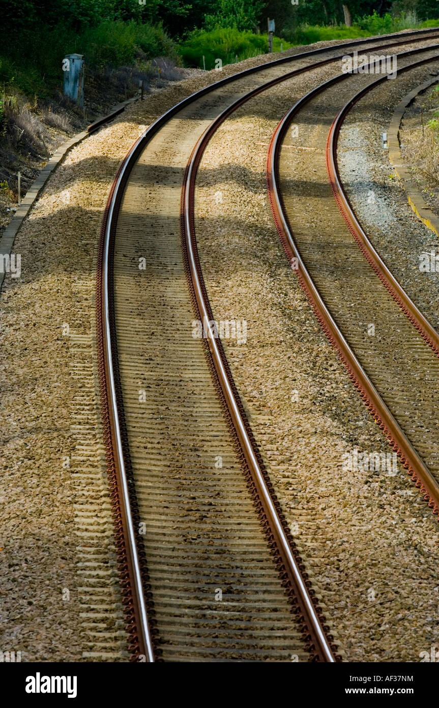 Railway track Surrey England UK Stock Photo - Alamy