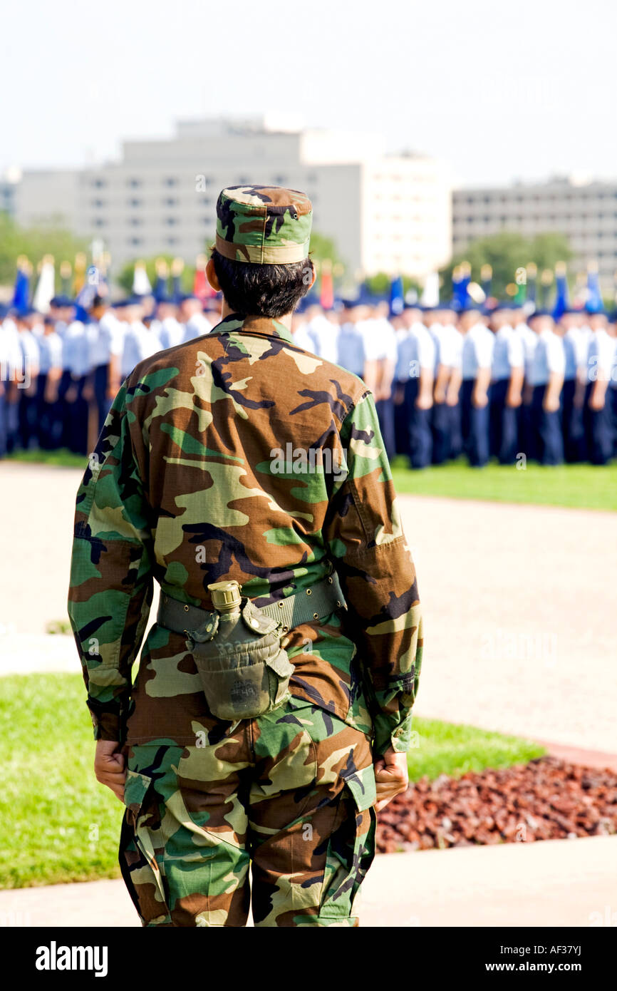 USAF Female sentry at basic training formation Stock Photo - Alamy