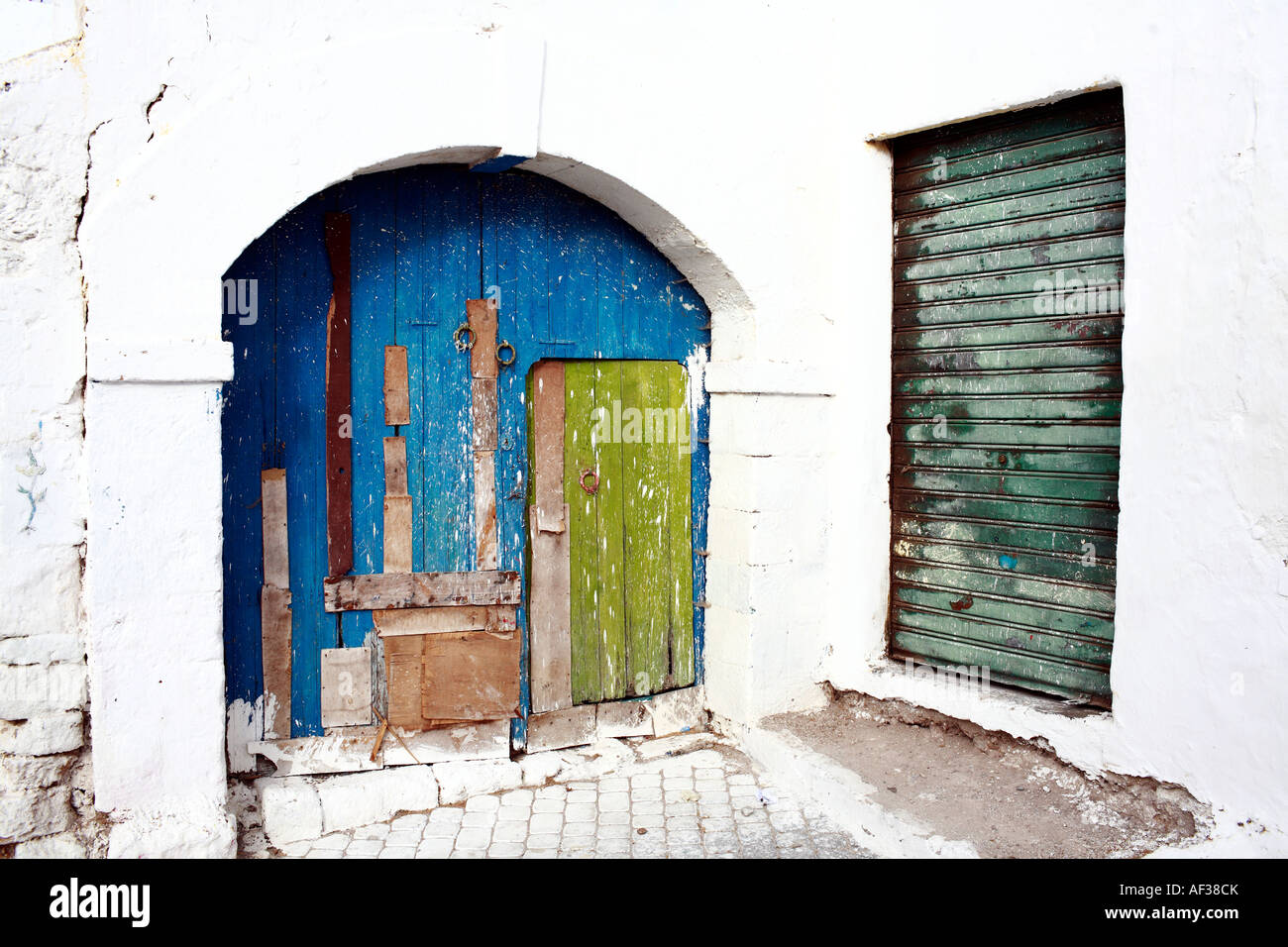 Colourful building in the medina of Azemmour in Morocco near to El ...