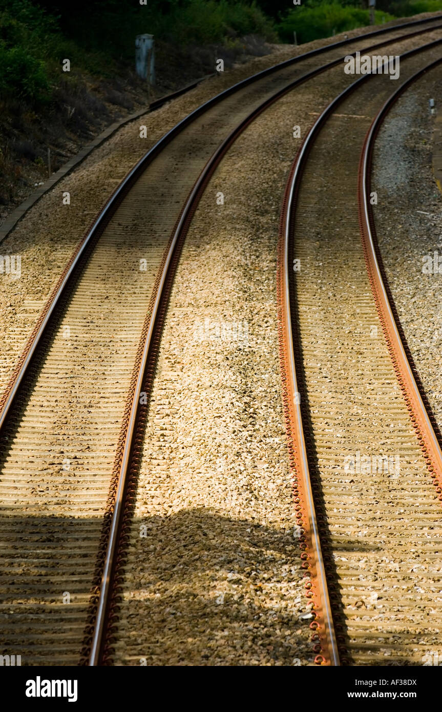 Railway track Surrey England UK Stock Photo - Alamy