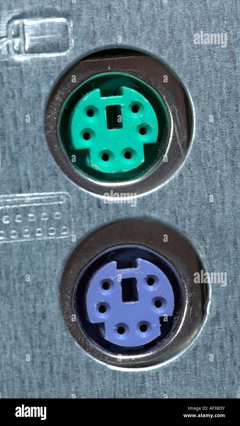 Close Up Mouse Keyboard Connectors Back Computer PC Stock Photo - Alamy