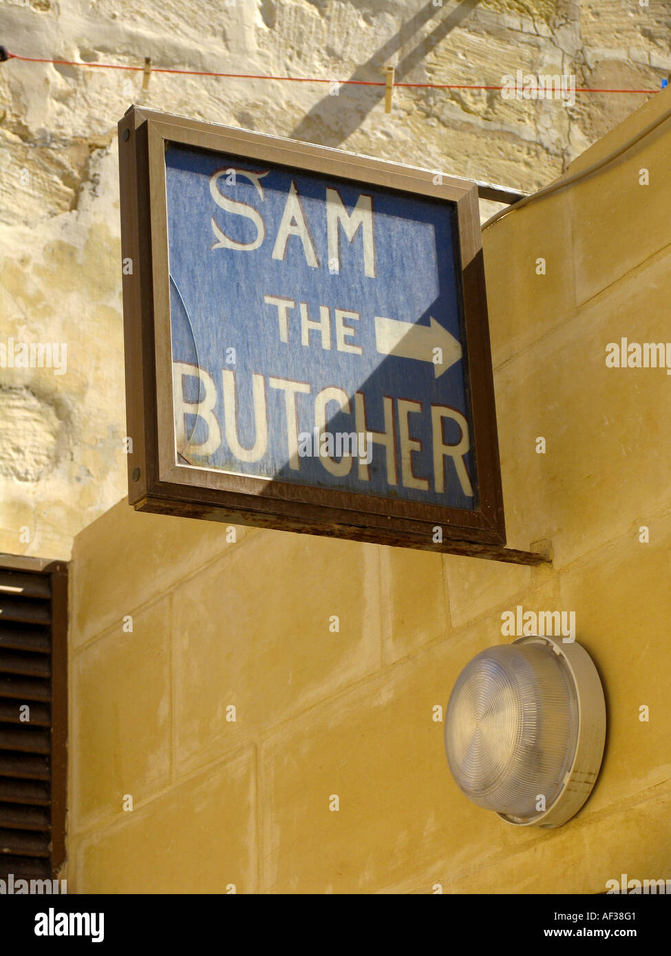 Butchers Sign, Xaghra, Gozo, Malta Stock Photo - Alamy
