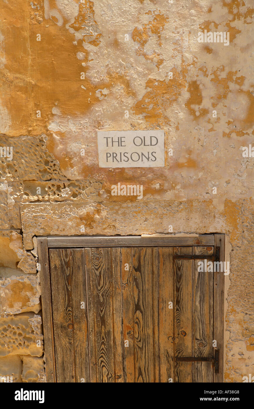 Prison Sign, The Old Citadel, Il-Kastell, Victoria (Rabat), Gozo, Malta ...