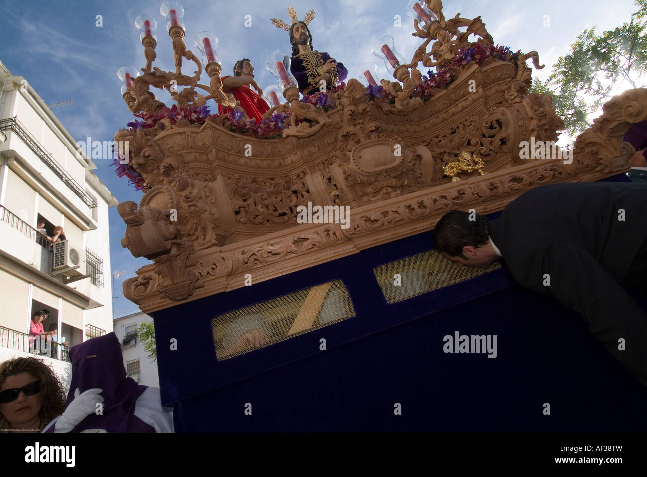 event throne, Paso, during Holy Week (Semana Santa) processions in ...