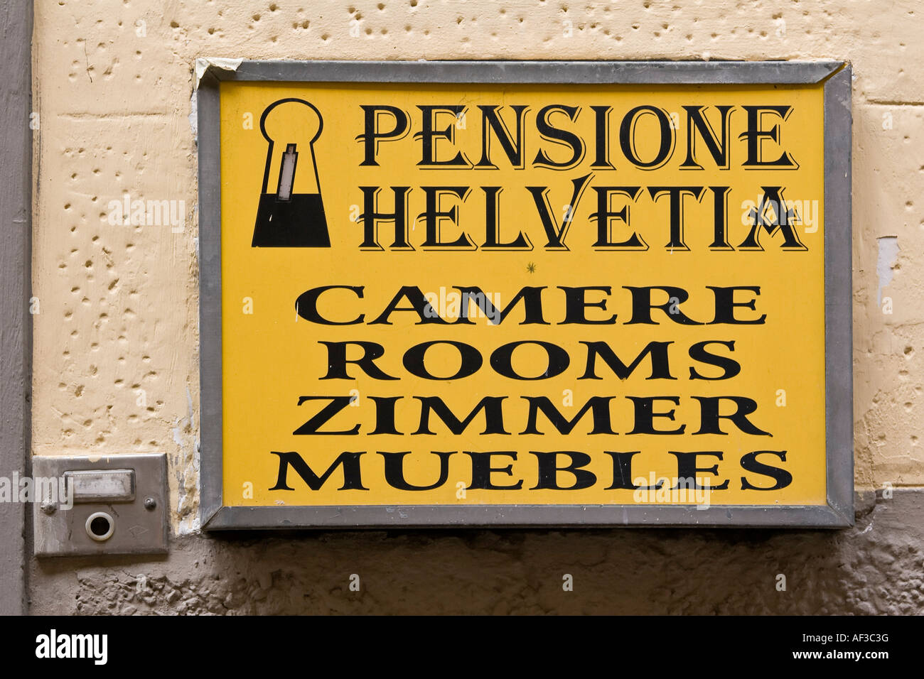 Pensione sign Pisa Tuscany Italy Stock Photo - Alamy