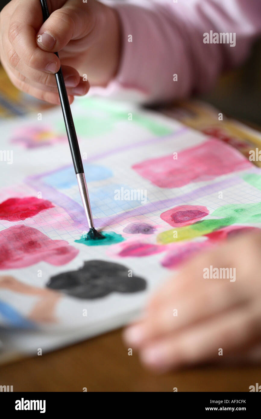child making paintings Stock Photo - Alamy