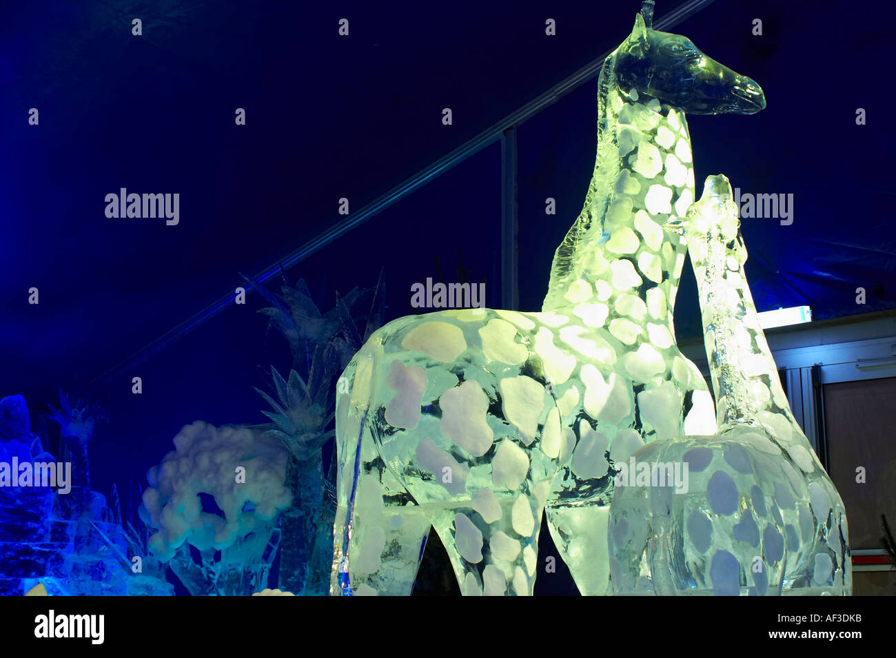 Ice sculptures. Giraffes Stock Photo - Alamy