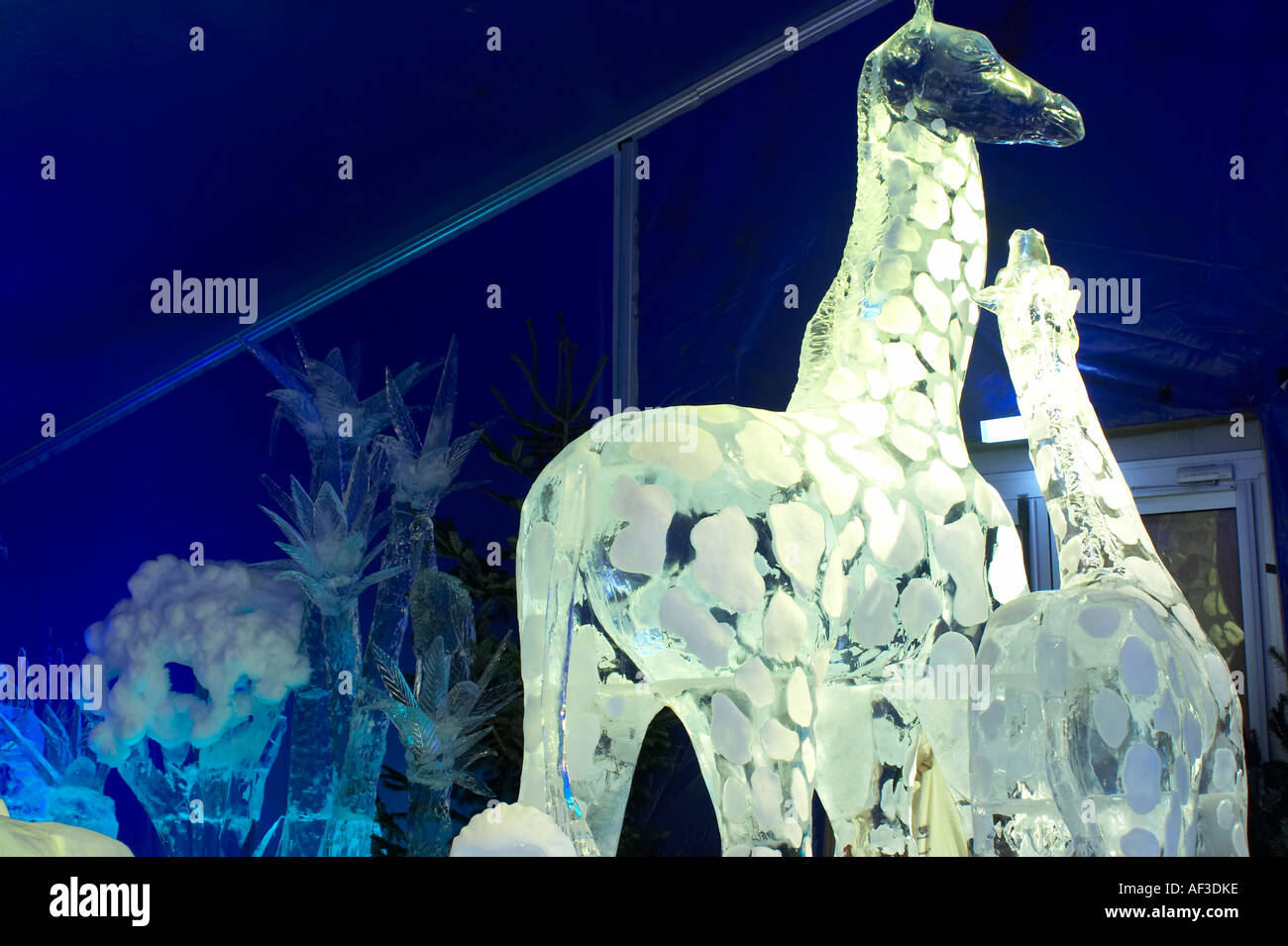 Ice sculptures. Giraffes Stock Photo - Alamy