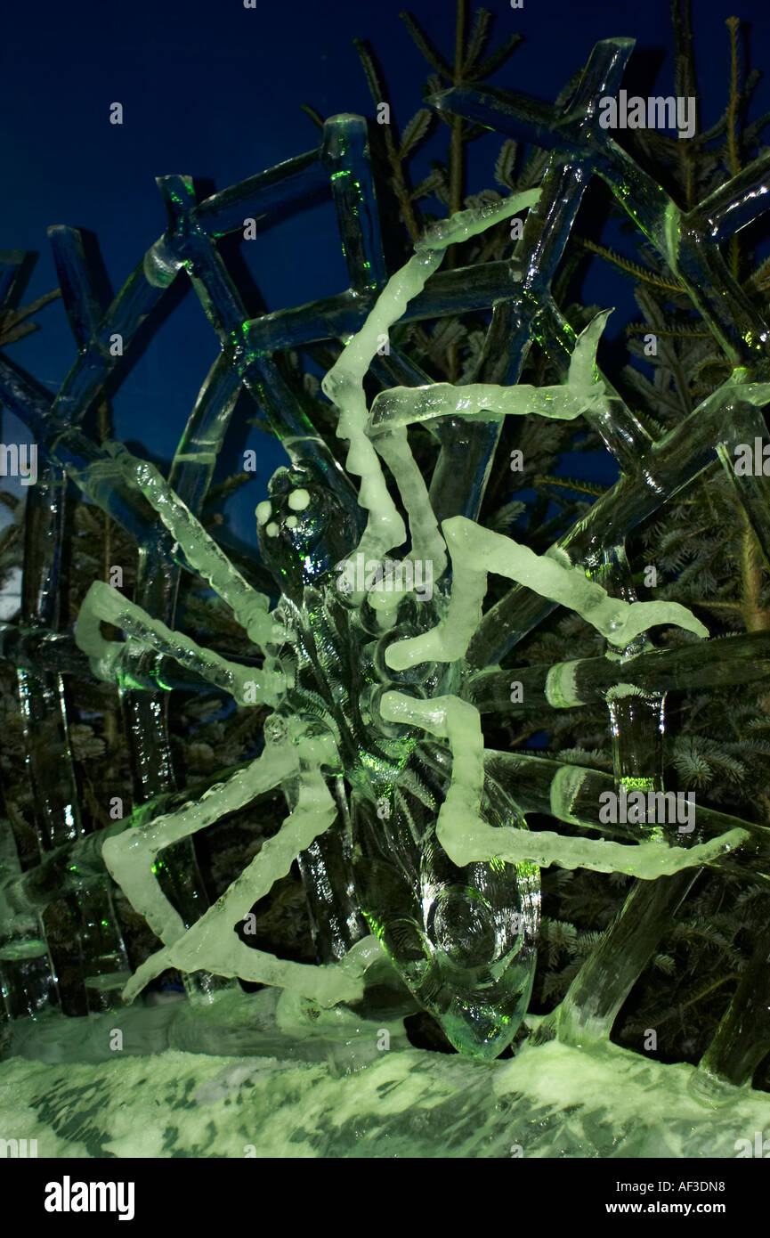 Ice sculptures. Spider Stock Photo - Alamy