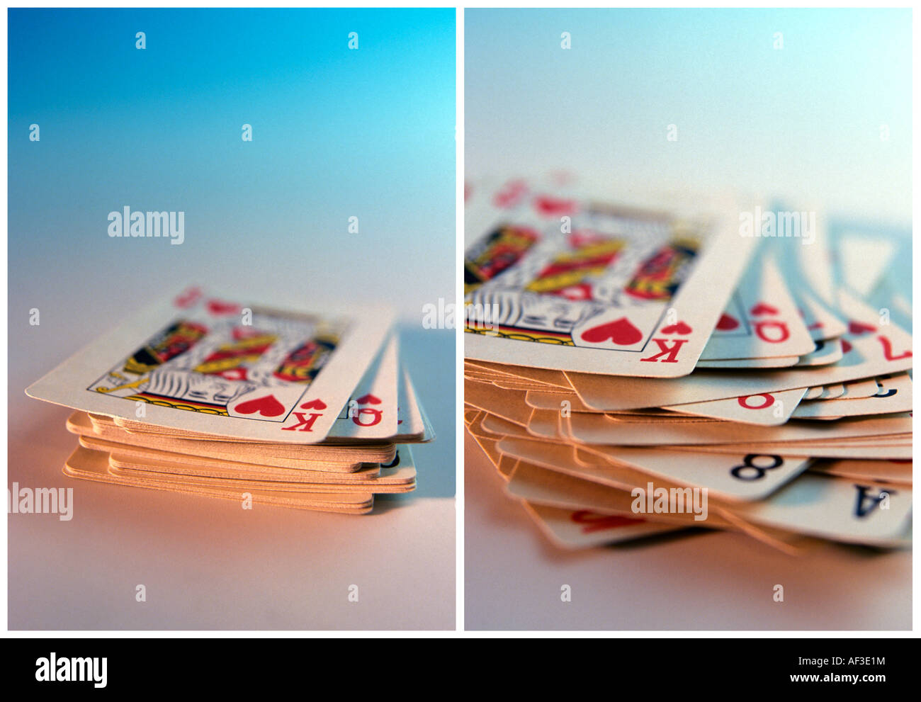Before and after Deck of cards Stock Photo - Alamy