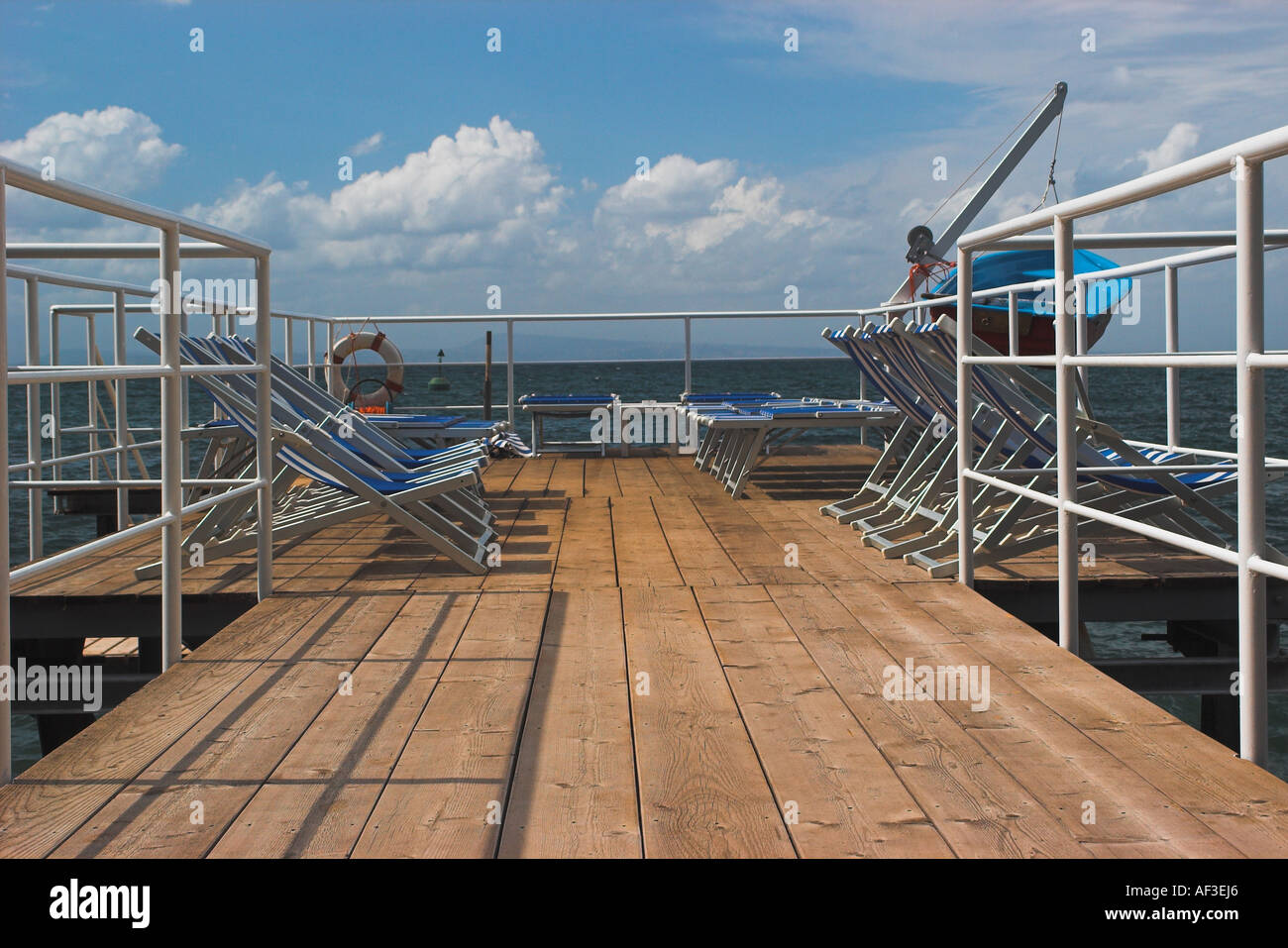 A Sorrento bathing platform at the Grand Hotel Royal Stock Photo - Alamy