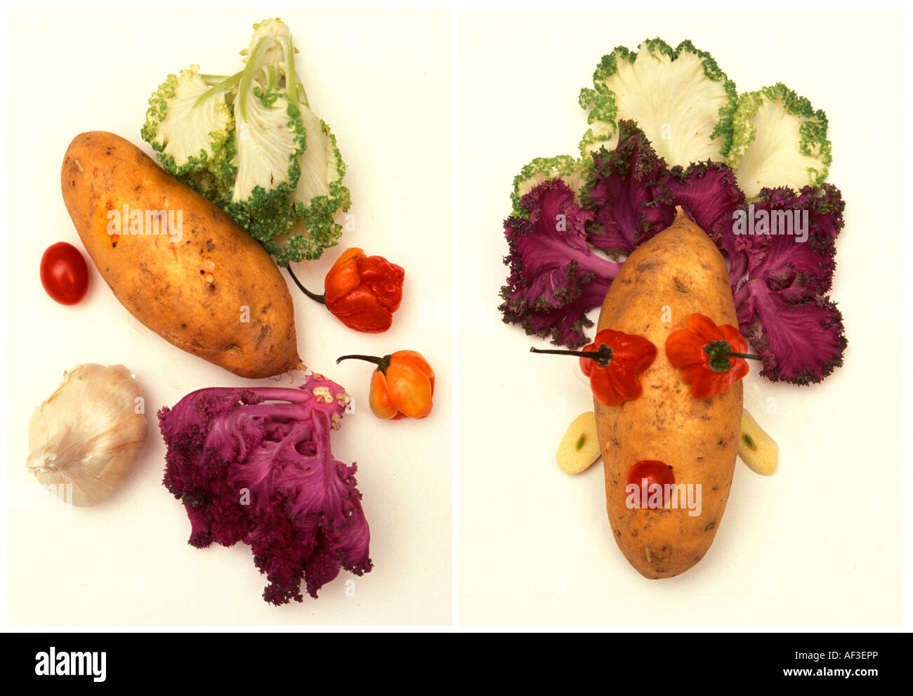 Before and after Vegetables Stock Photo - Alamy