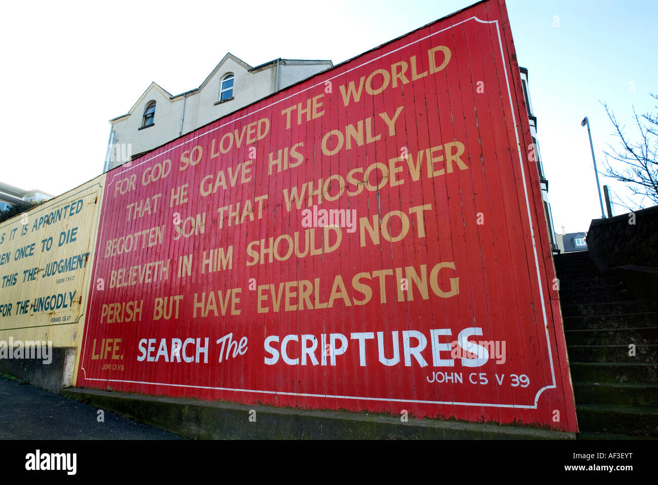 Religious Billboards Portrush Northern Ireland Stock Photo - Alamy