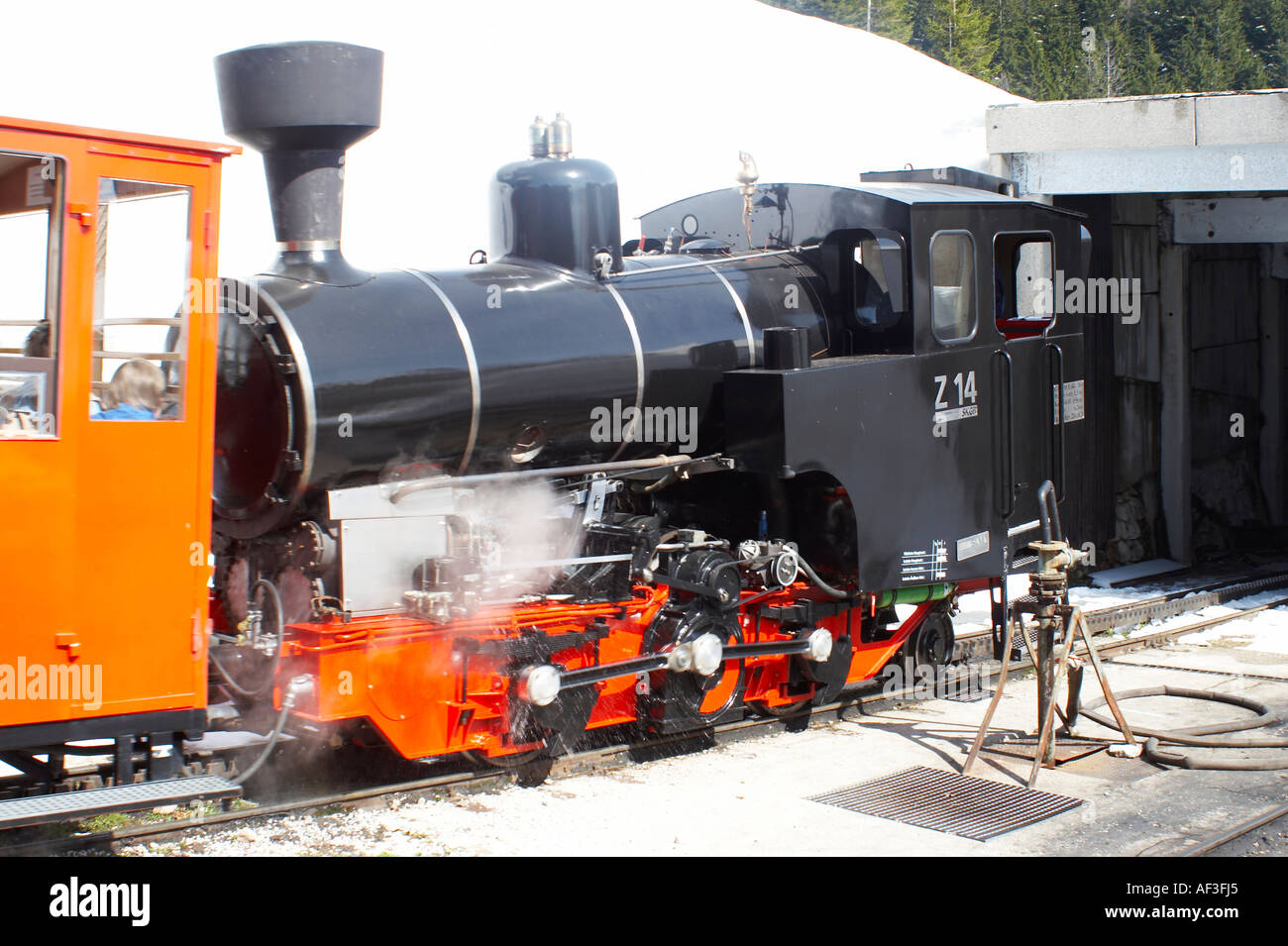 Narrow gauge cog railway in Upper Austria leading from Sankt Wolfgang ...