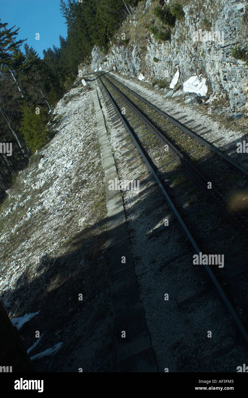 Narrow gauge cog railway in Upper Austria leading from Sankt Wolfgang ...