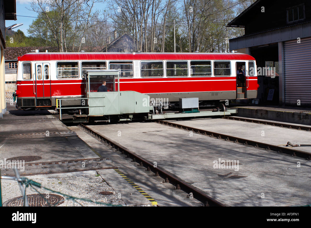 Narrow gauge cog railway in Upper Austria leading from Sankt Wolfgang ...