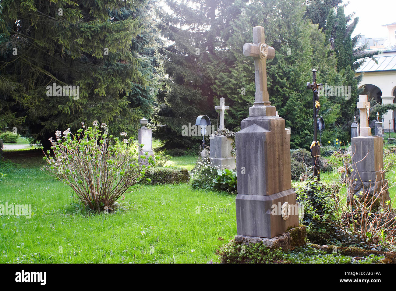 St. Sebastian cemetery Salzburg Austria Stock Photo - Alamy