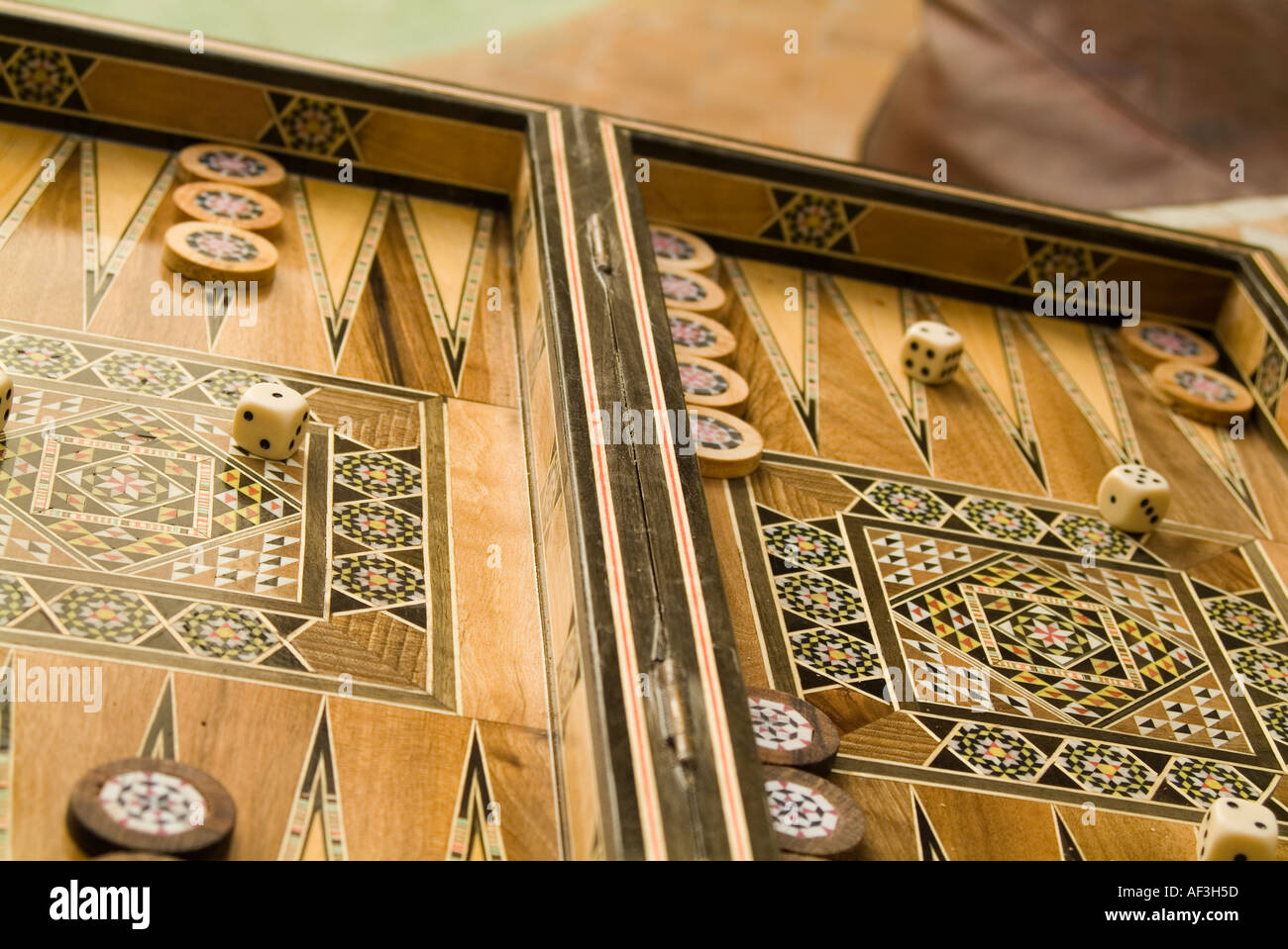 Wooden Backgammon game, set Stock Photo - Alamy