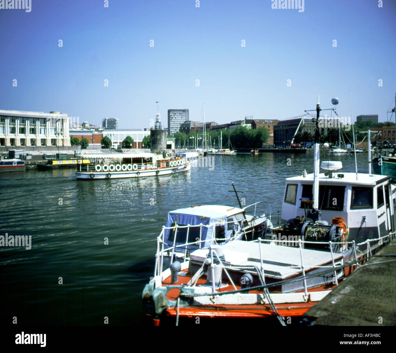 boats floating harbour bristol england Stock Photo - Alamy