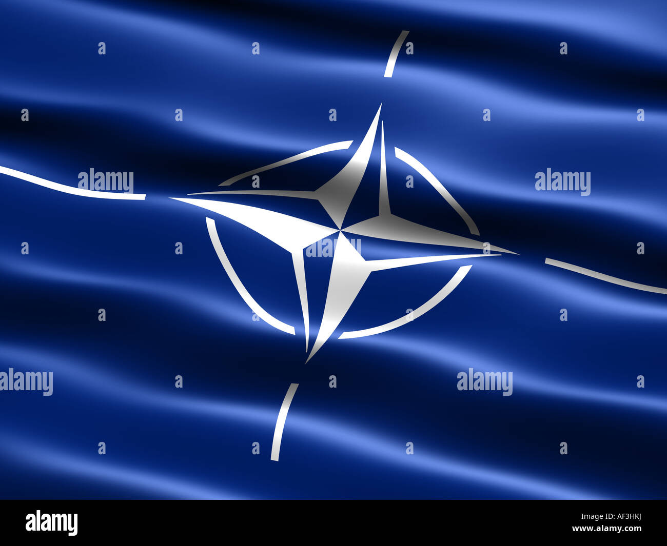 Computer generated illustration of the flag of the North Atlantic ...