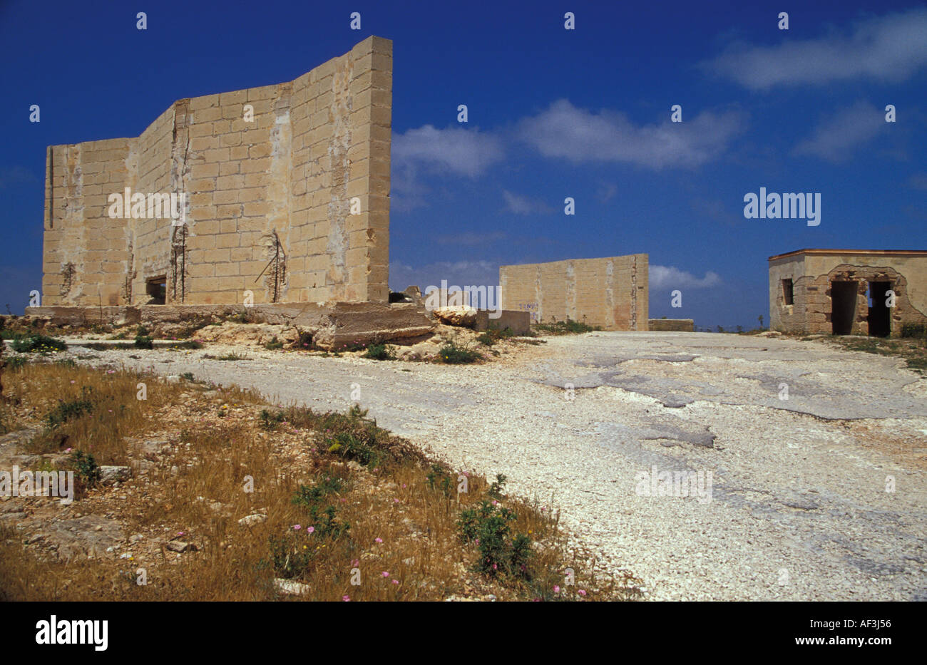 Derelict Buildings Marfa Ridge Malta Stock Photo - Alamy