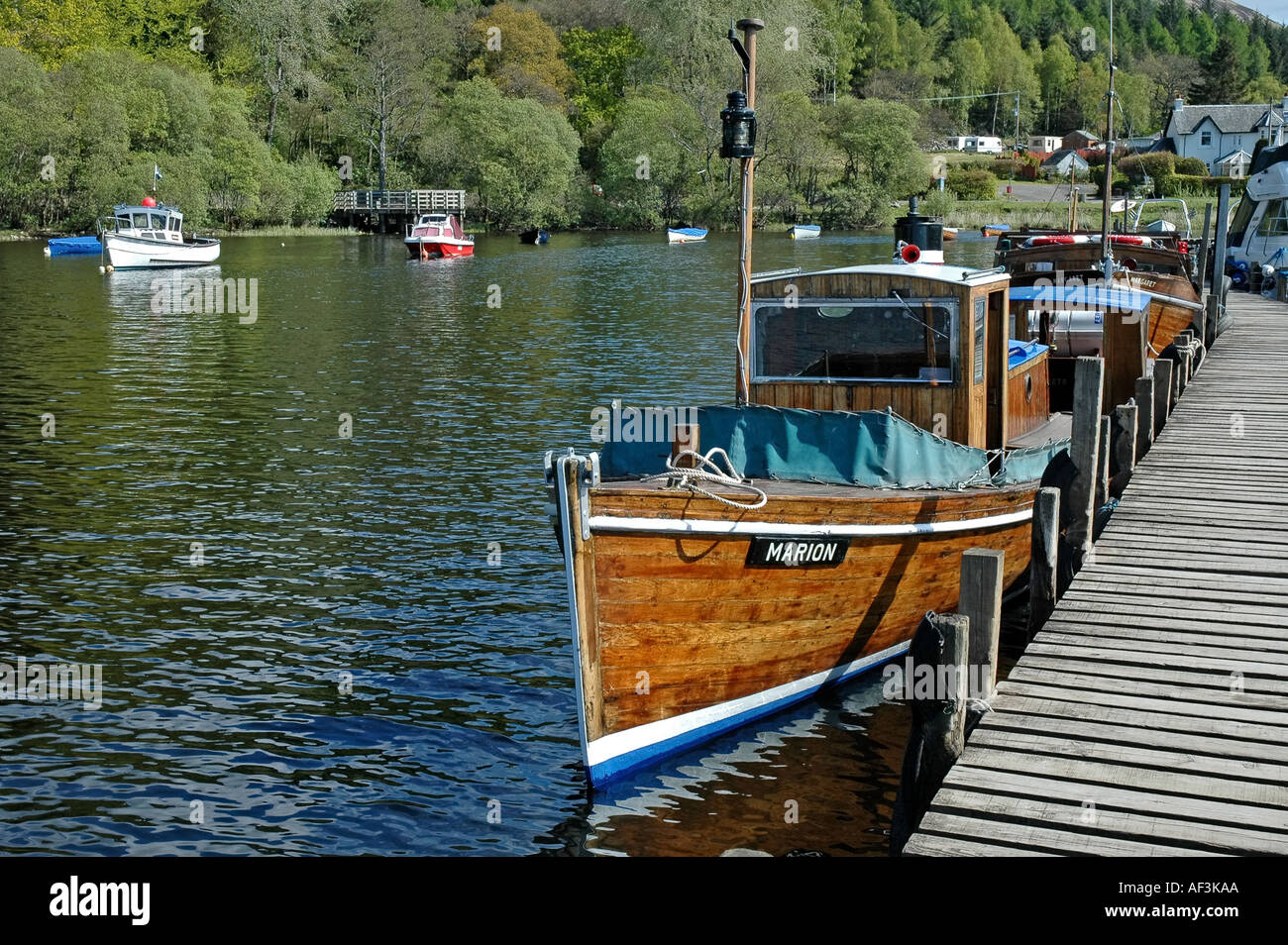 Wooden Steam Launch Stock Photo - Alamy