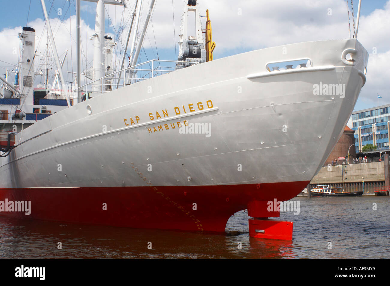Museum ship Cap San Diego in Hamburg. The biggest ship made in Hamburg ...