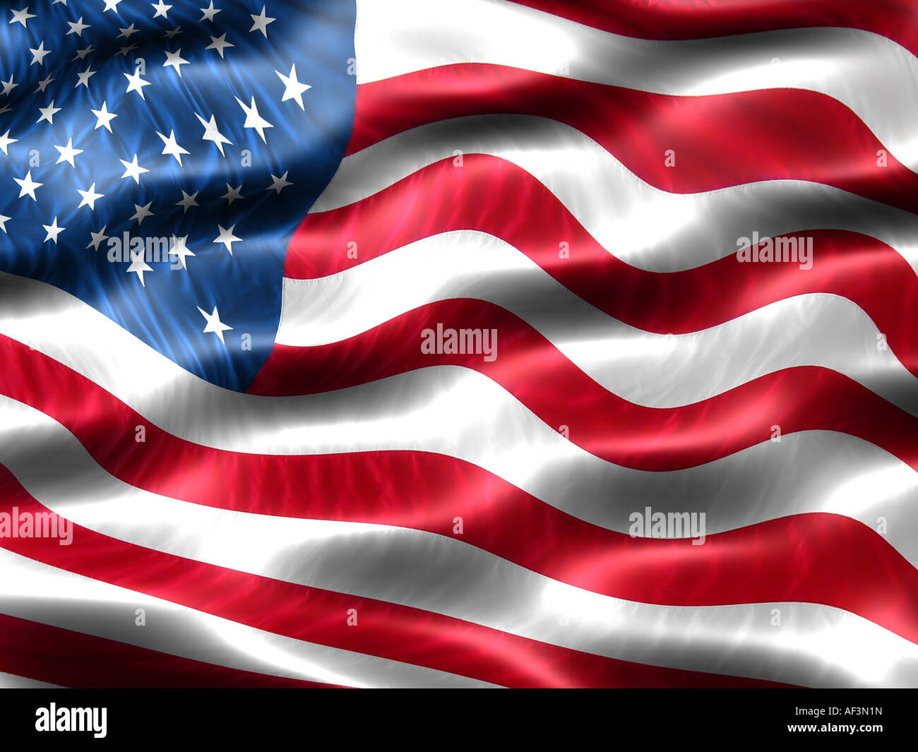 Computer generated illustration of the flag of the United States of ...