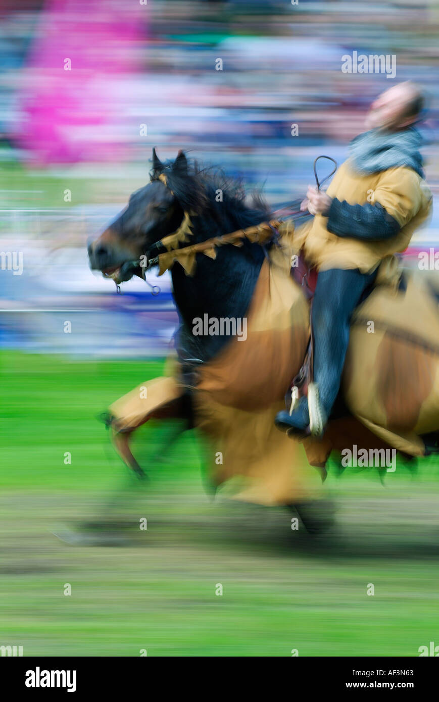 Knight riding horse Stock Photo - Alamy