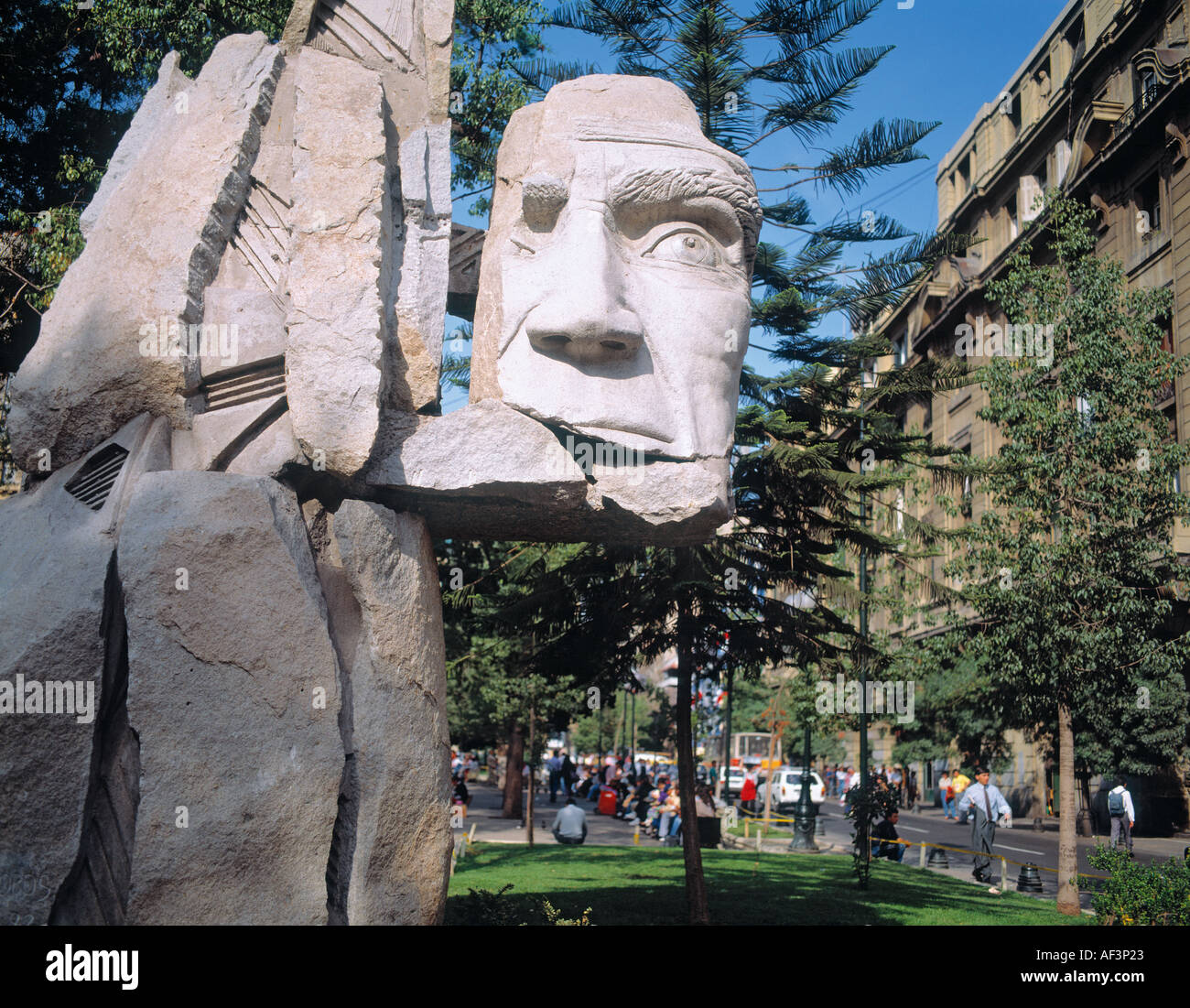 Santiago de Chile Chile Monument to Indigenous Peoples in Plaza de ...