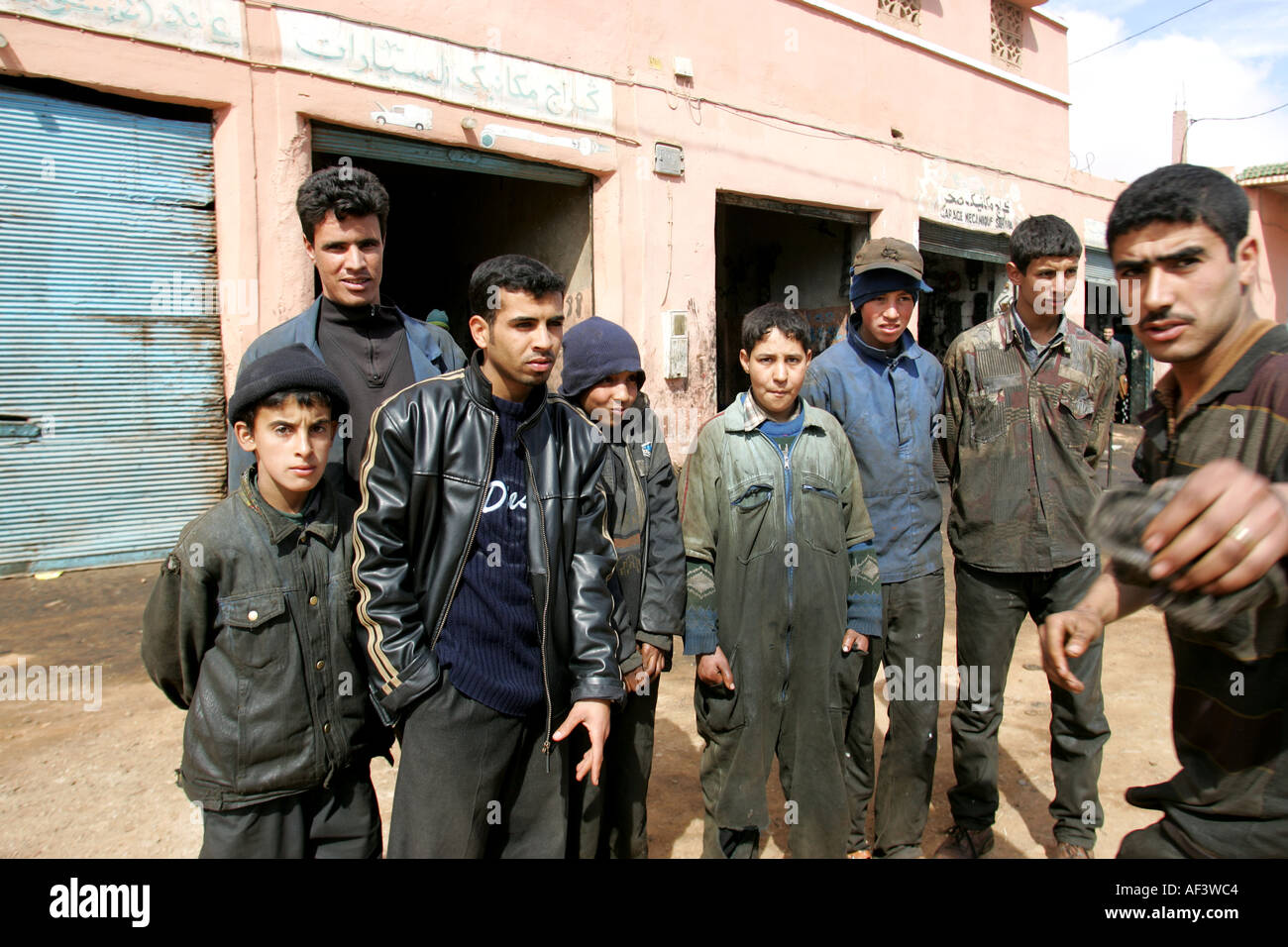 the staff of mechanics of a garage in western sahara occupied by ...