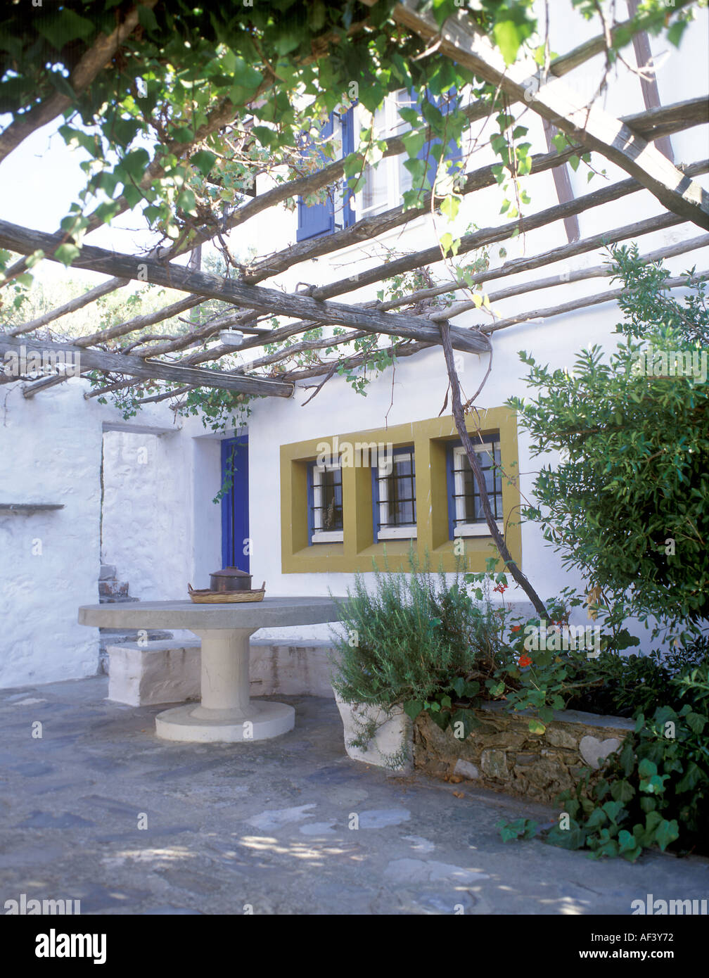 Greek Villa Courtyard