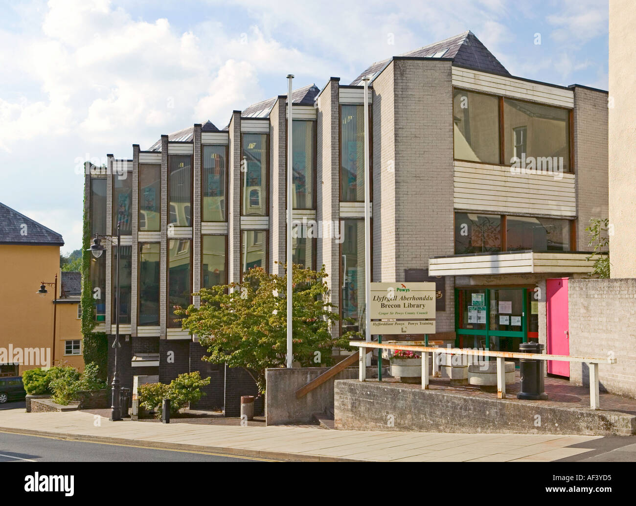 Library Brecon Wales UK Stock Photo - Alamy