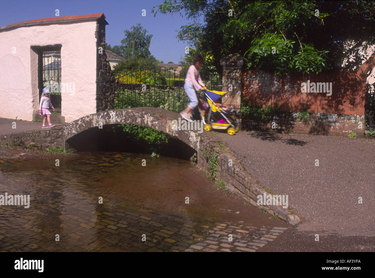 Stream Ford at Thorverton Stock Photo - Alamy