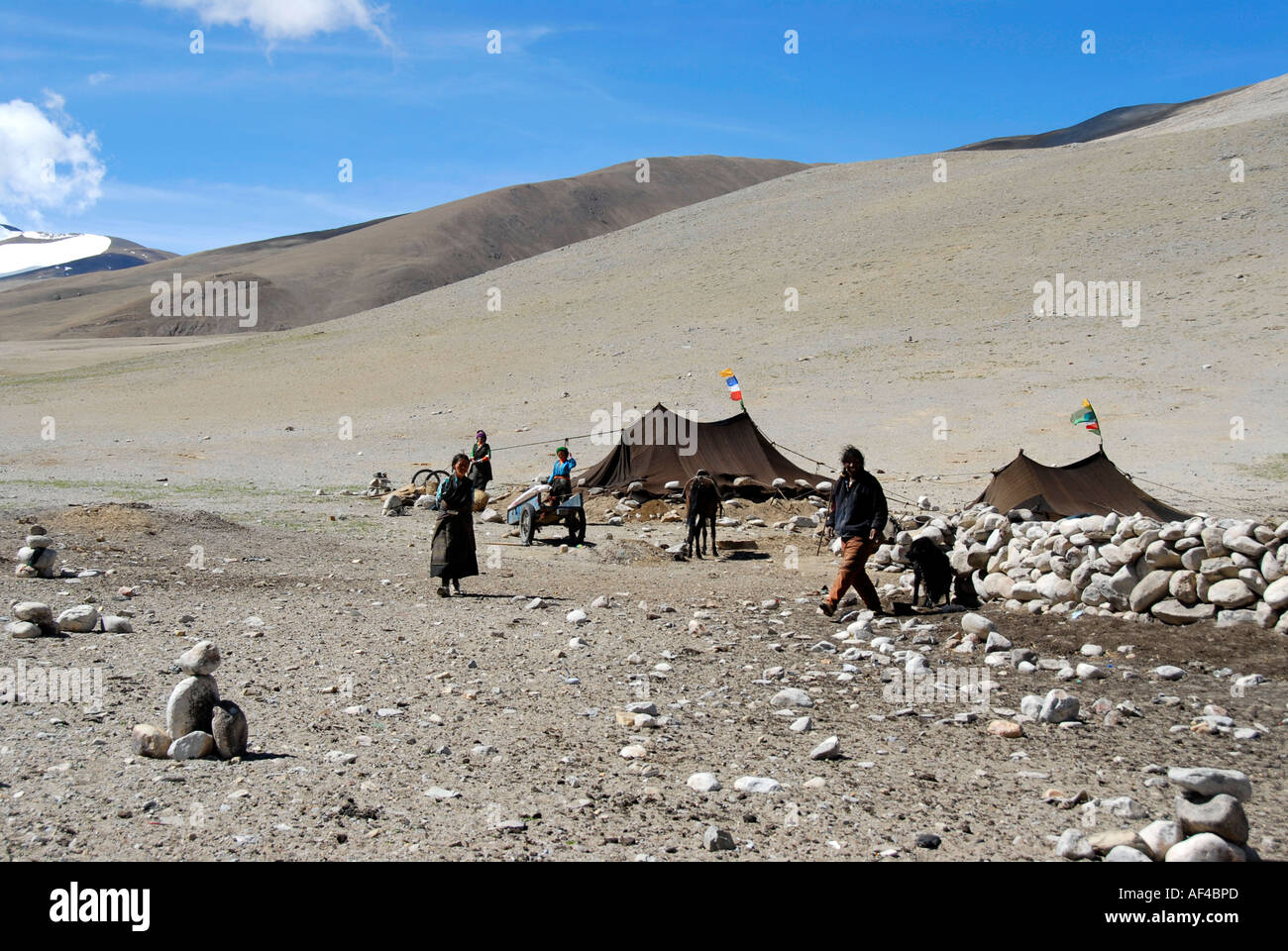 Tibetan Nomads at their tents Everest region Tibet China Stock Photo ...