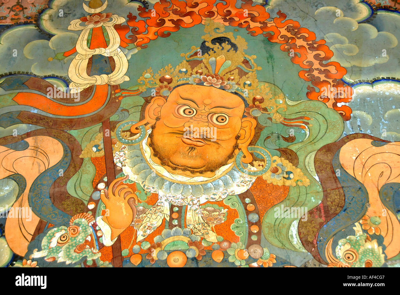 Buddhist wall painting demon Sera Monastery Lhasa Tibet China Stock ...