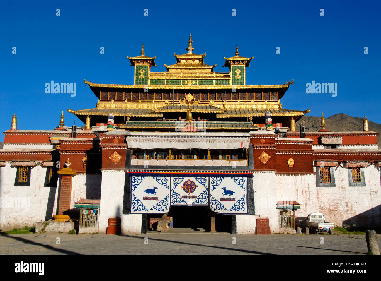 Central temple Ütse main entrance Samye Monastery Tibet China Stock ...