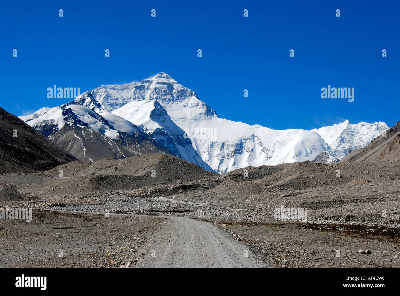 Mt Everest Chomolungma path to Everest Base Camp Tibet China Stock ...