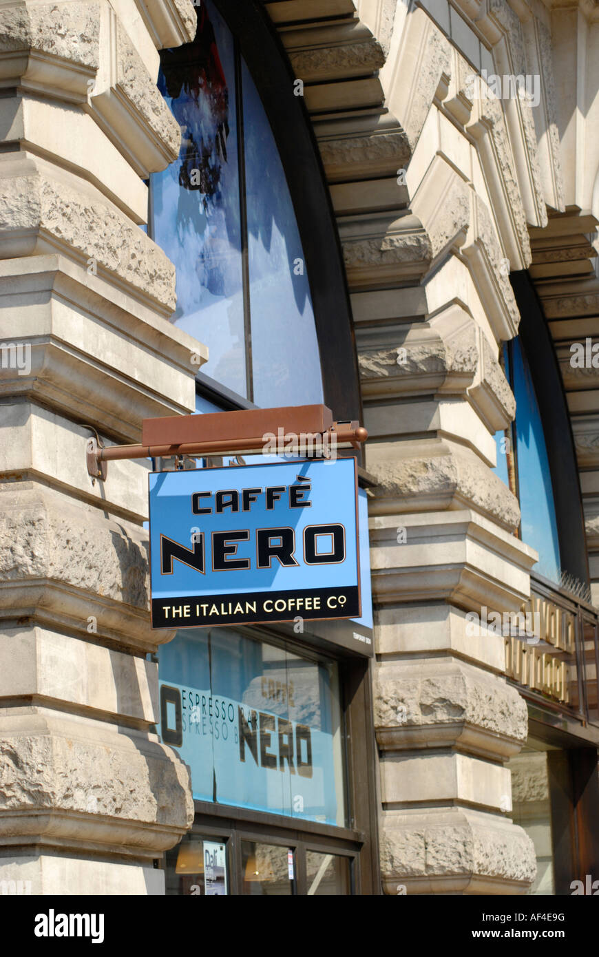 Caffe Nero sign on grand Victorian stone building Stock Photo - Alamy