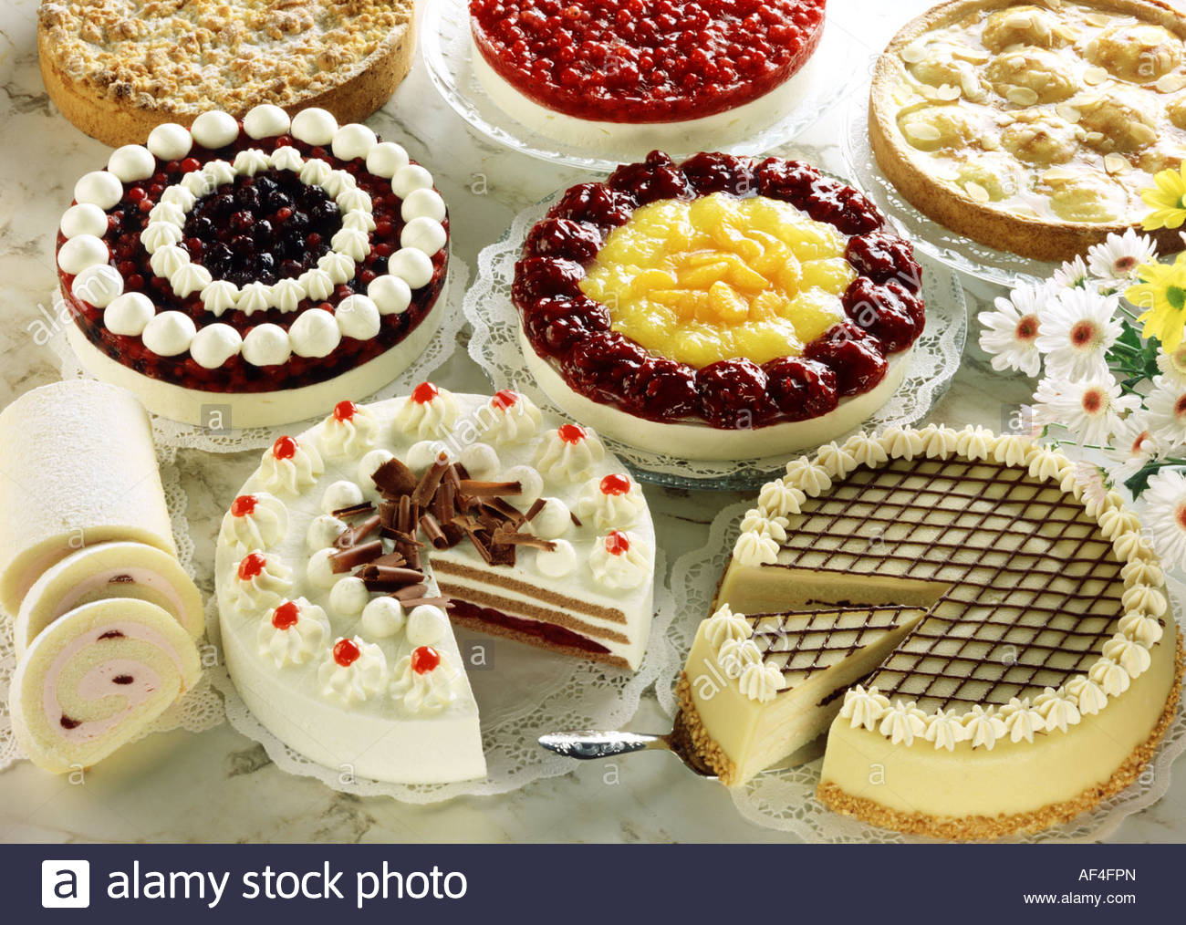 Assorted cakes and gateaux Stock Photo, Royalty Free Image: 13828796 ...