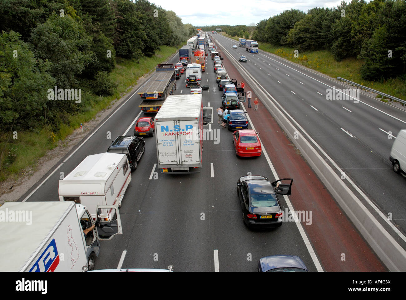 Motorway traffic at standstill , M6 heading north Staffordshire ...
