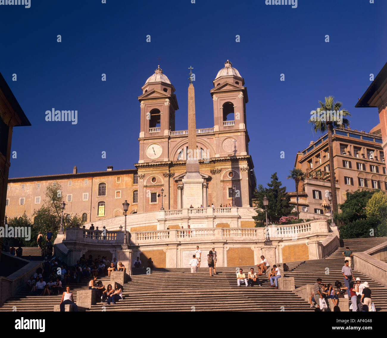 Spanish Steps and Trinita dei Monti Church Rome Italy Stock Photo - Alamy
