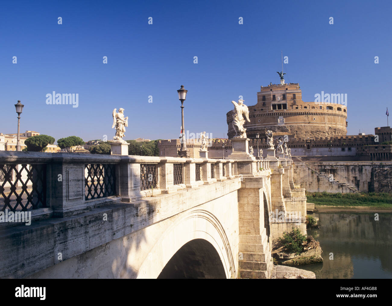 Castel Sant Angelo and St Angelo Bridge Rome Italy Stock Photo - Alamy