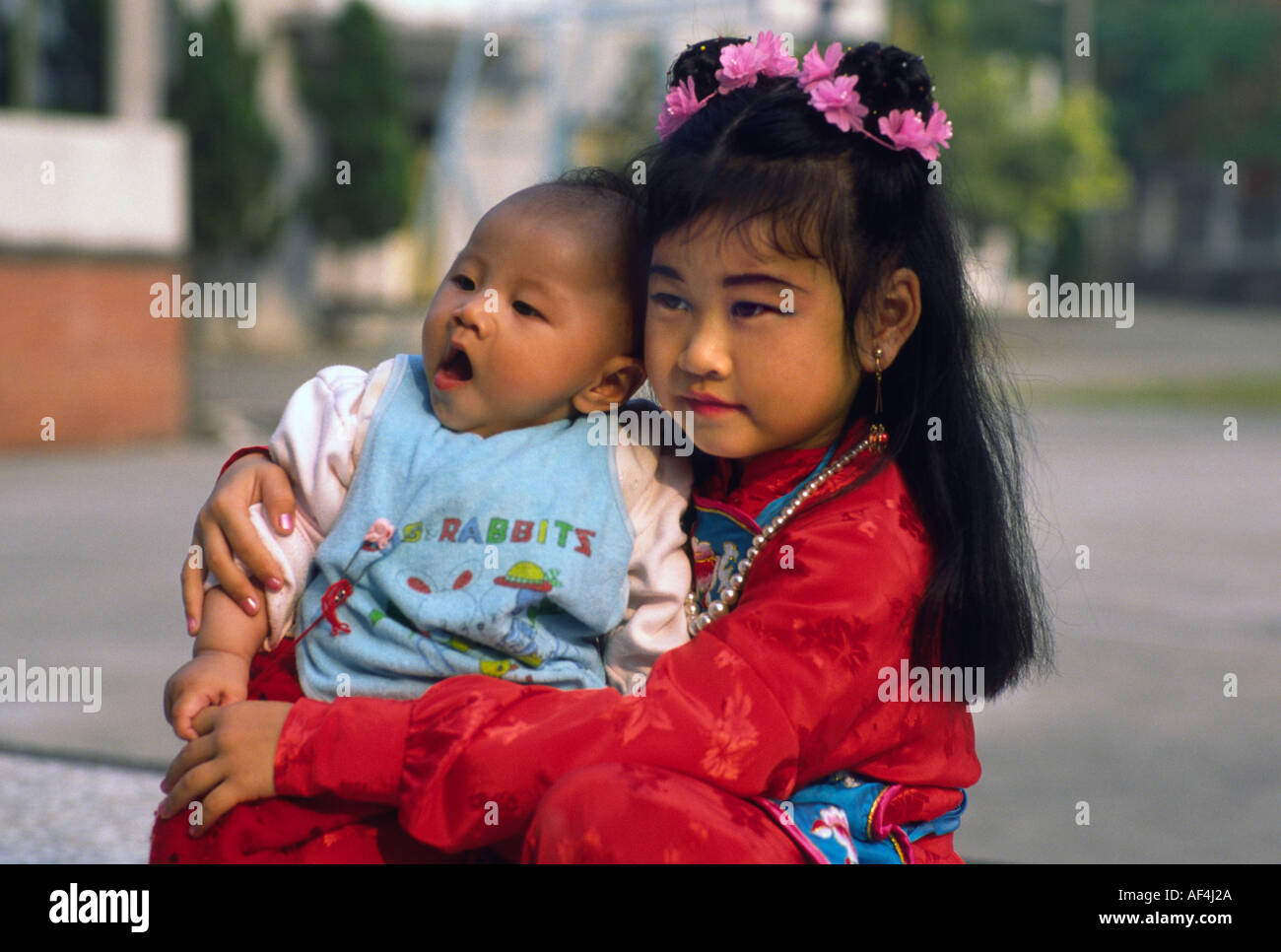 Two Taiwanese children in Taipei 2 Stock Photo - Alamy