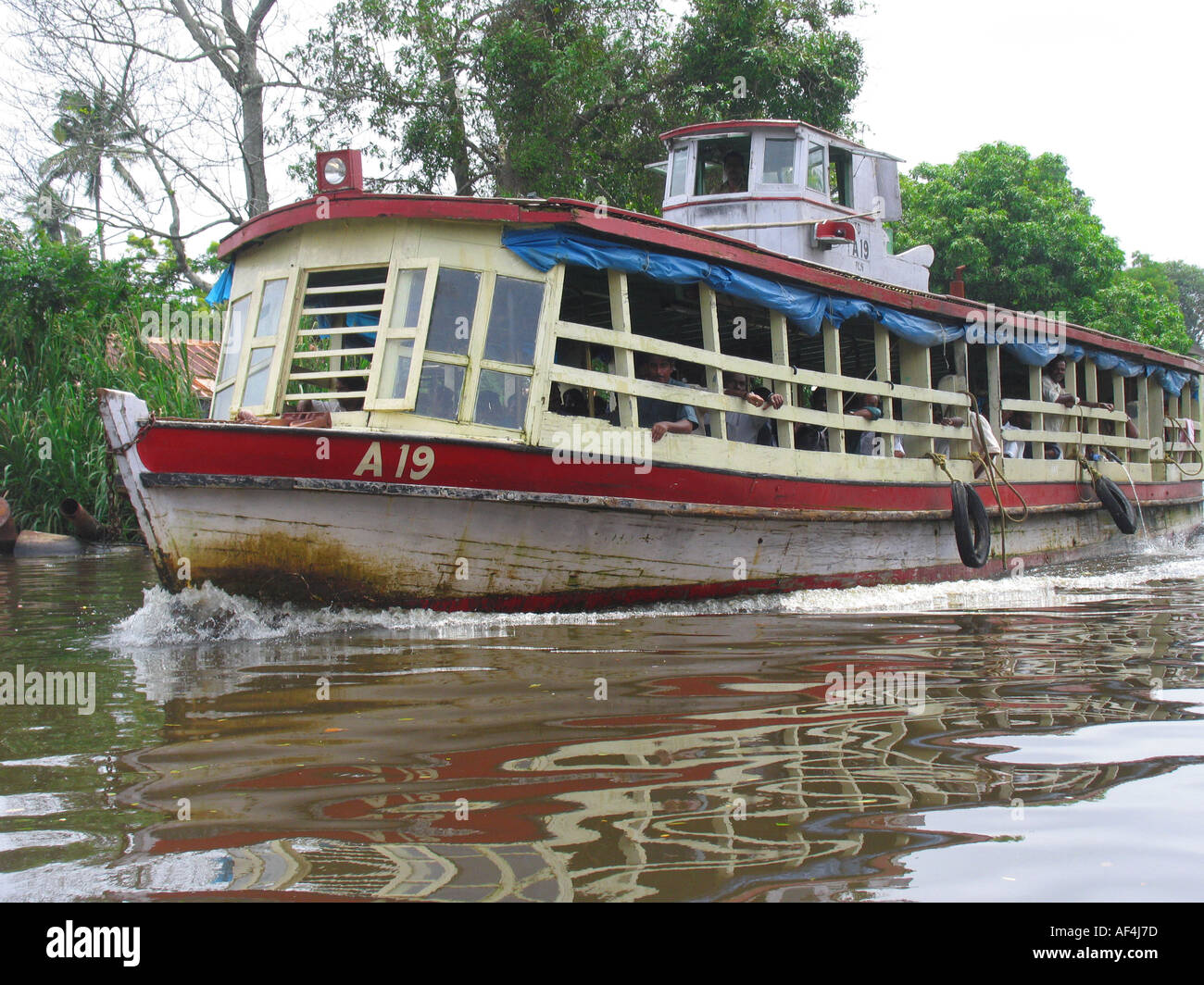 A ferry boat in backwaters of Kerala, India Stock Photo - Alamy